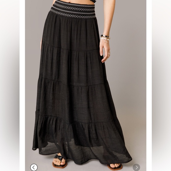 Francesca's Collections | Skirts | Francescas Joyce Smocked Tiered Maxi ...